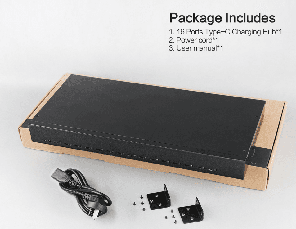 Smartphone Ladestation, USB-C Ladegerät mit 16 Ports, . 19 Zoll-Tec GmbH