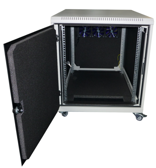 kleiner EDV-Schrank mit Dämmung für das Home-Office. 19 Zoll-Tec GmbH