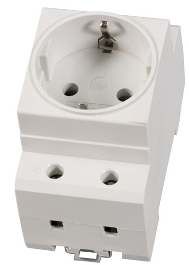 Einbausteckdose für 19 Zoll Schutzschalterleiste. 19 Zoll-Tec GmbH